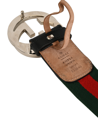 Pre-loved Gucci Interlocking G Web Belt - £140