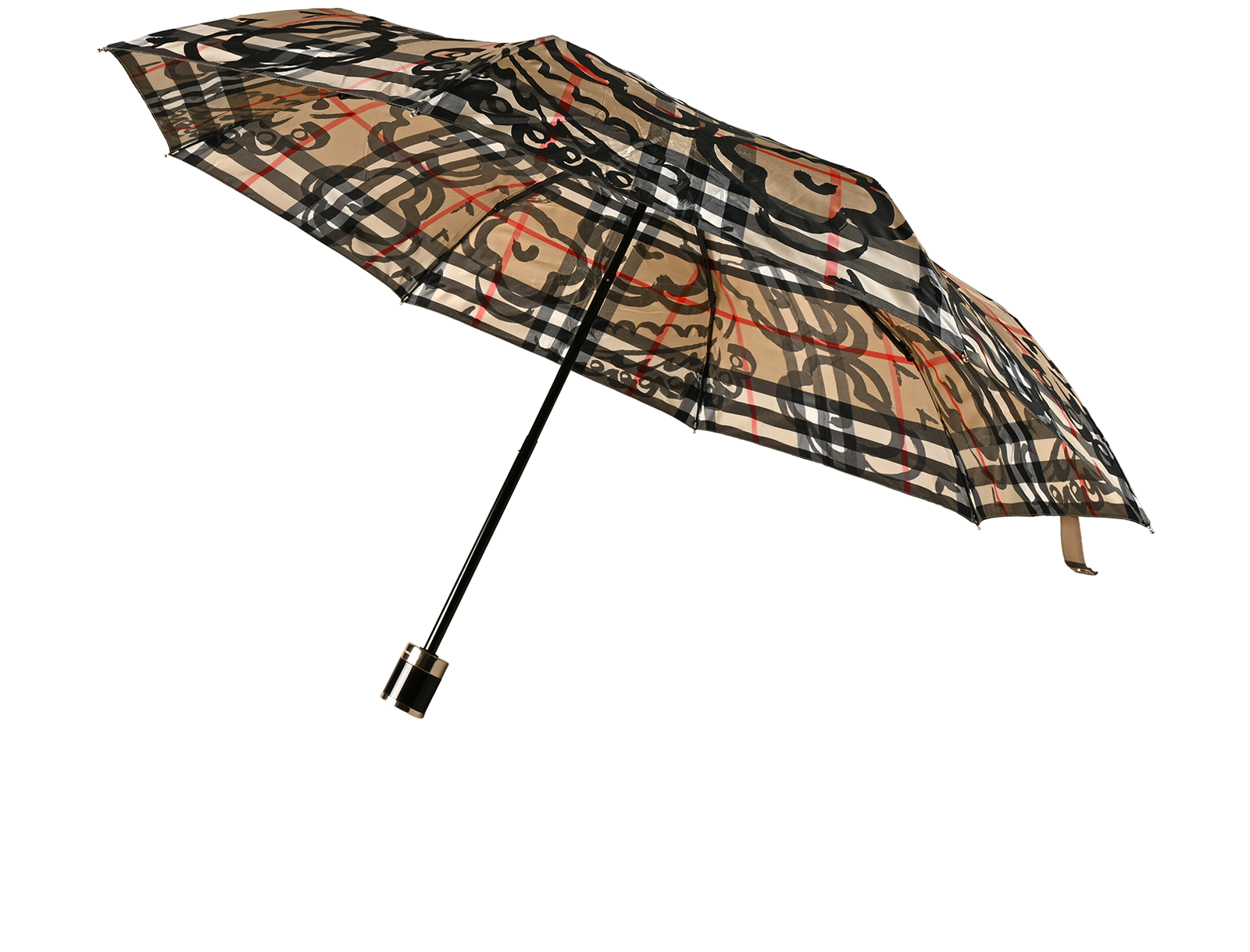 Pre-loved Burberry Check & Graphic Folding Umbrella - £150