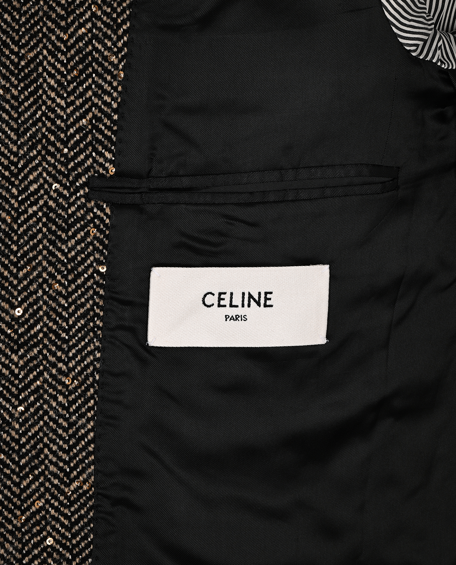 Pre-loved Celine Herringbone Sequins Blazer - £595