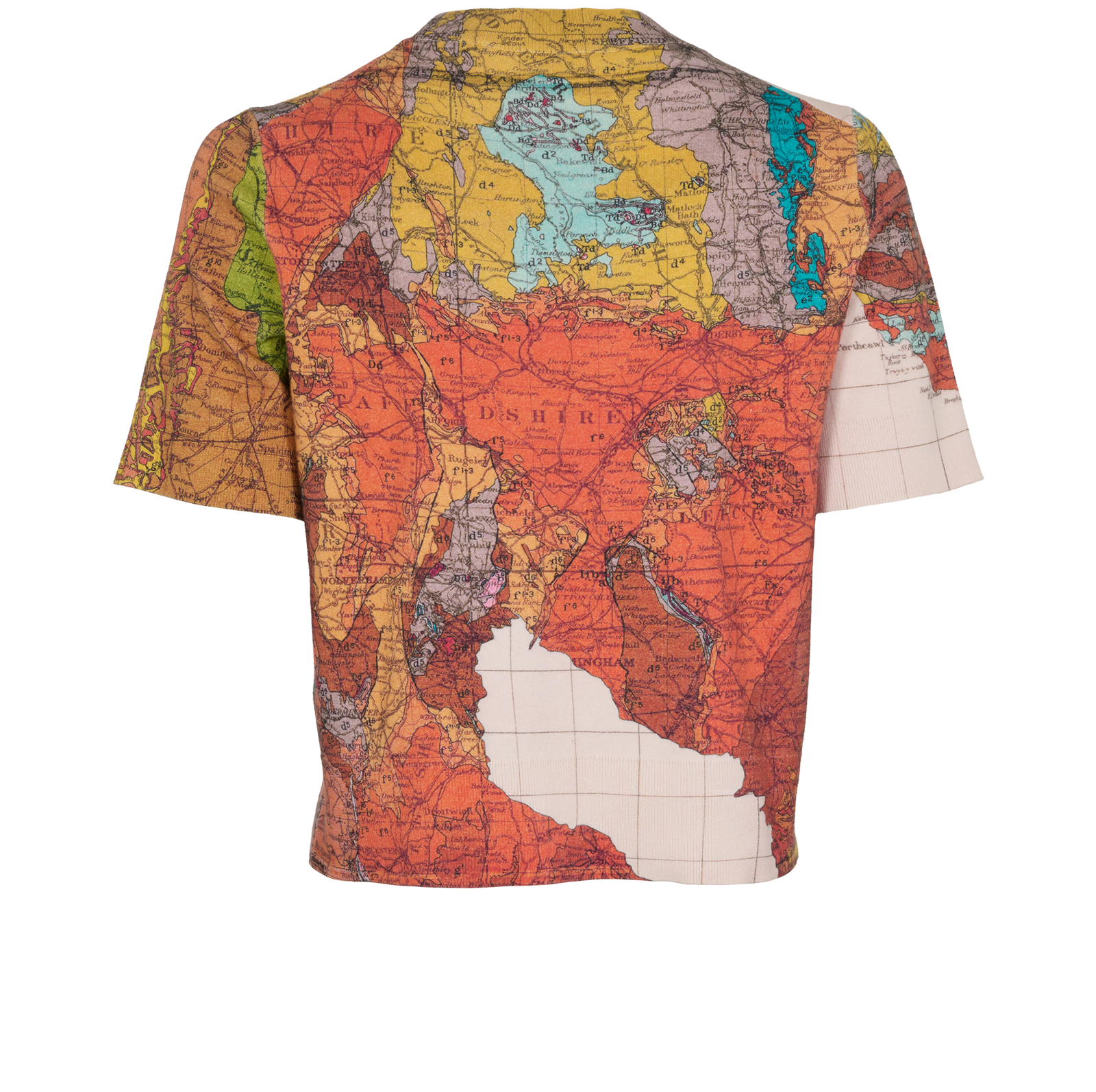 Pre-loved Burberry Map Print Short Sleeve Pullover - £180