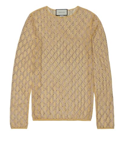 Gucci GG Crystals Mesh Top, Tops - Designer Exchange | Buy Sell Exchange