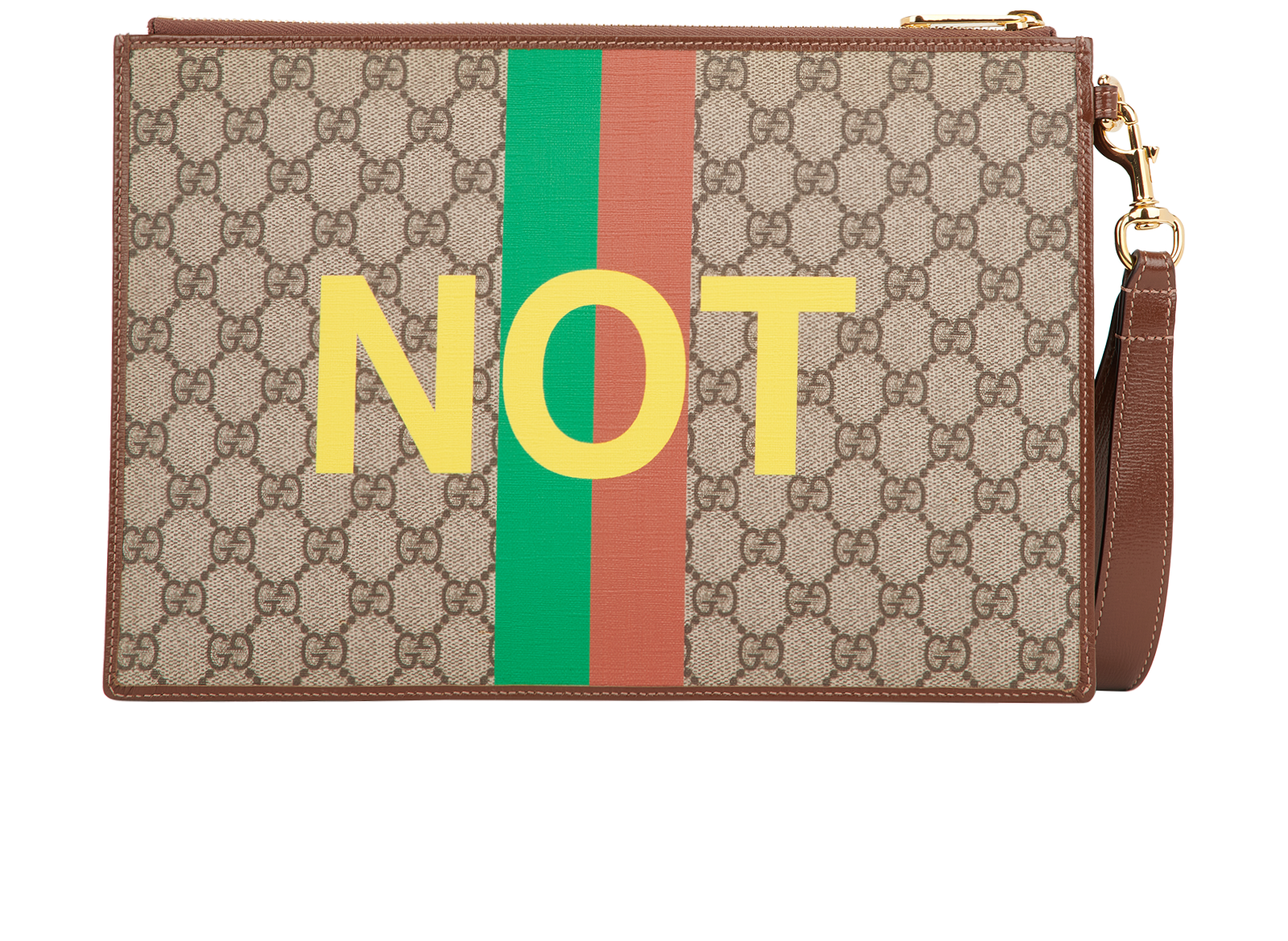 Pre-loved Gucci 'Fake' Monogram Pouch - £395