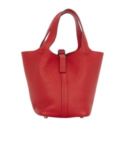 Picotin 18 Veau Taurillon Clemence Rouge Vif, Hermès - Designer ...