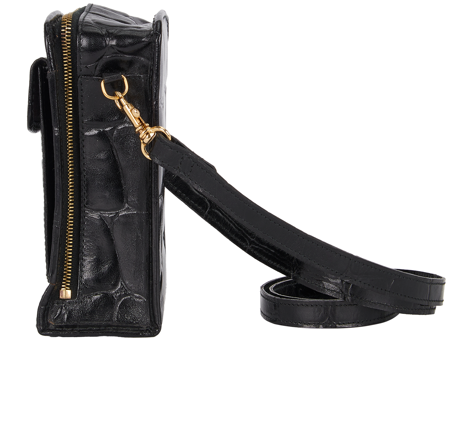 Pre-loved Croc-Effect Zip-Around Mini Pouch - £90