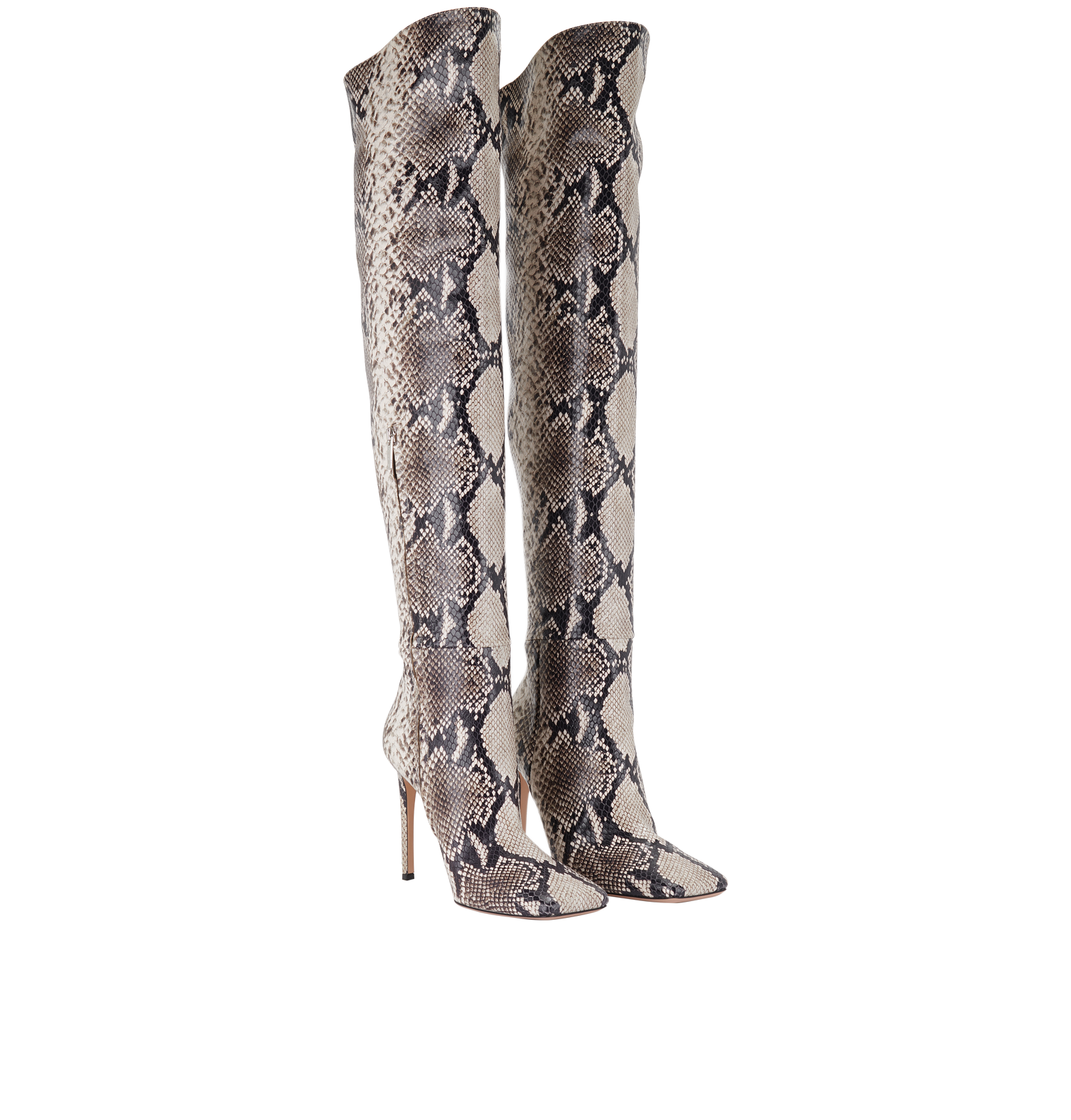 Gianvito Rossi Snake Embossed Tigh High Boots, Boots - Designer ...