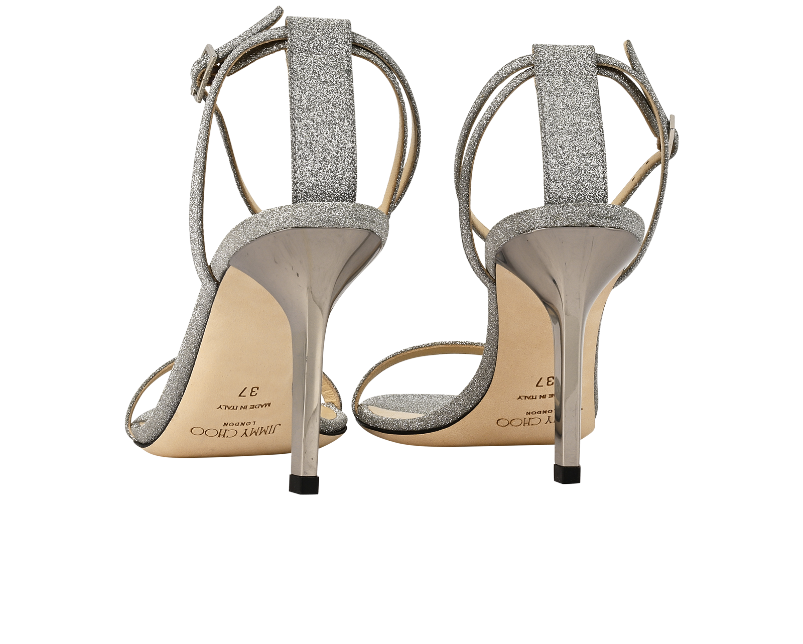Pre-loved Jimmy Choo Minny 85 Glitter Sandals - £280