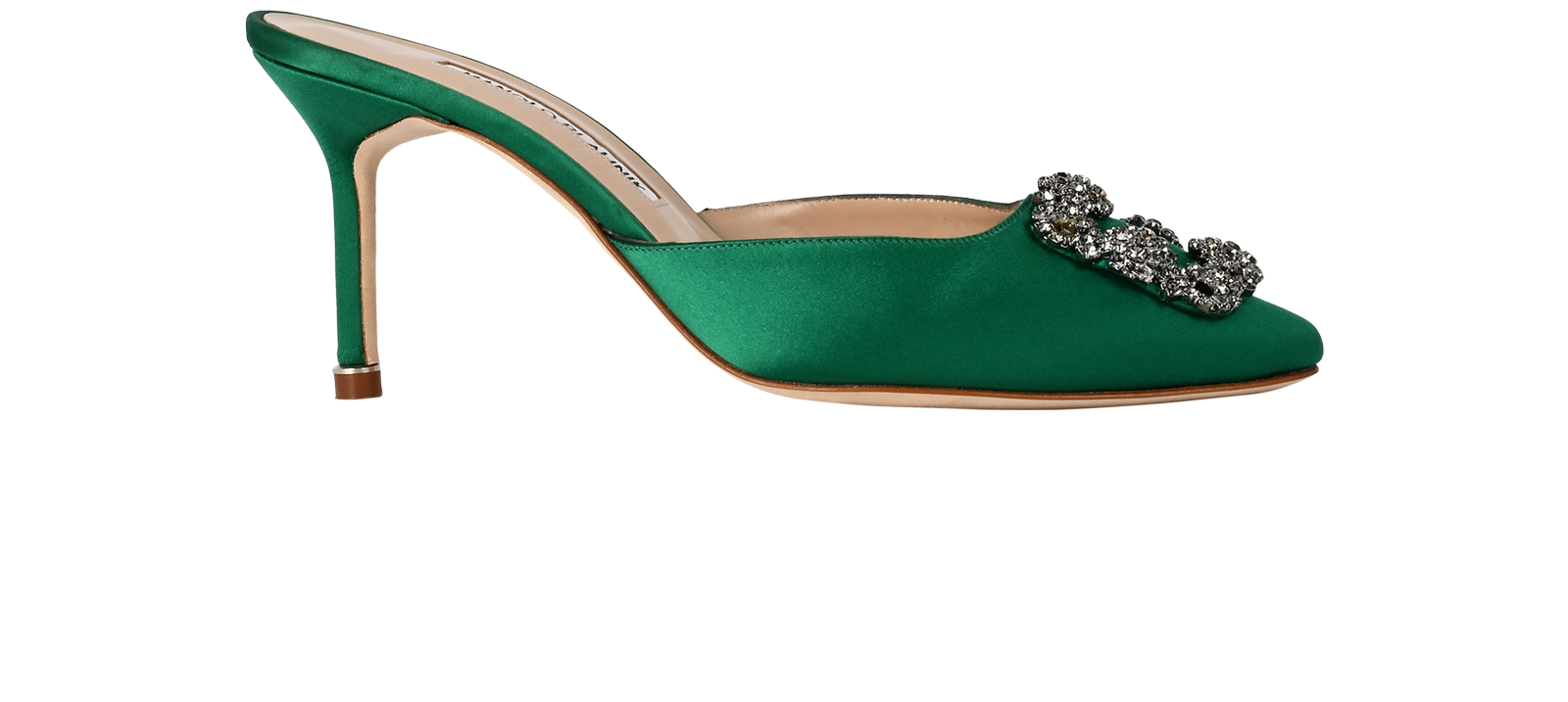 Pre-loved Manolo Blahnik Hangisimu Jewel Buckle Mules - £520